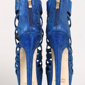 Wild Rose | Shoes | Blue Metallic Strappy Platform Heels | Poshmark